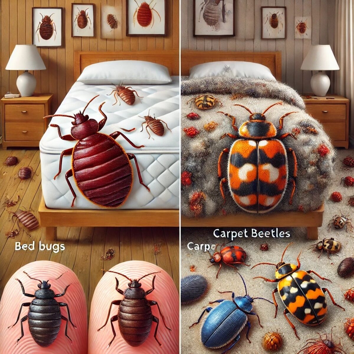 Carpet beetle on bed store